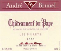 2000 Domaine André Brunel Châteauneuf-du-Pape Les Murets, France, Rhône ...