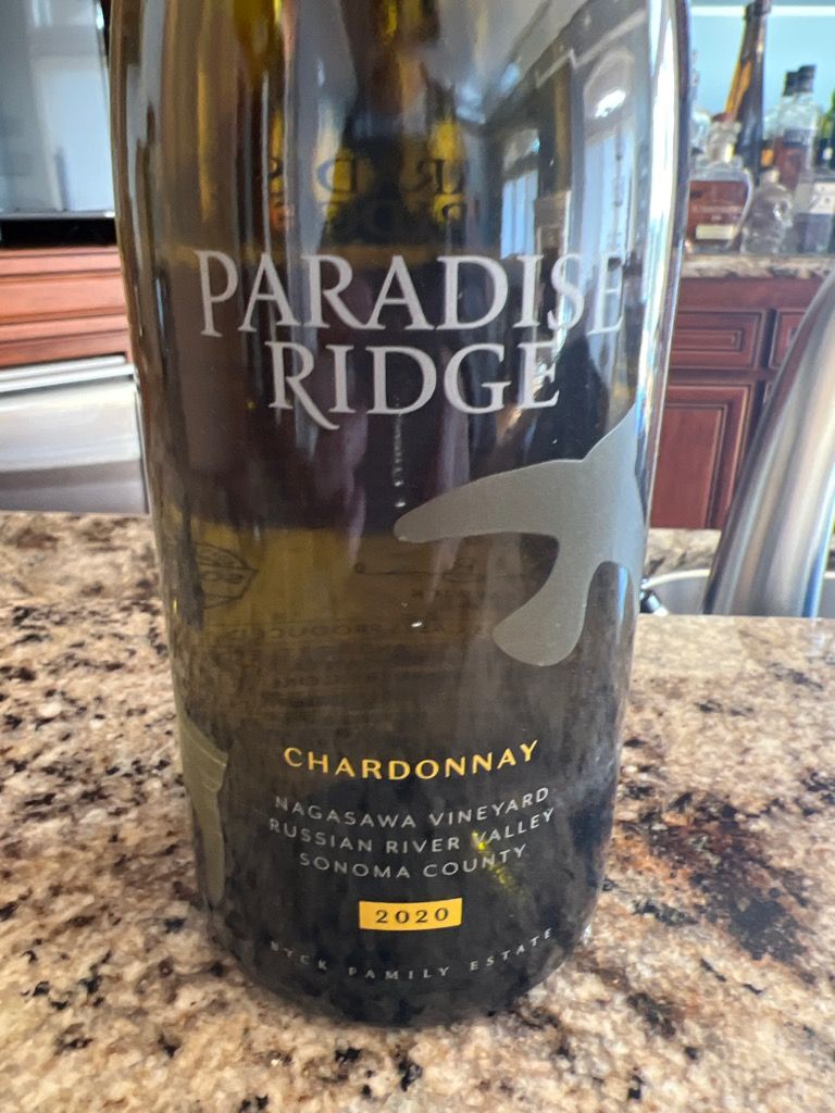 2020 Paradise Ridge Chardonnay Nagasawa, USA, California, Sonoma County ...