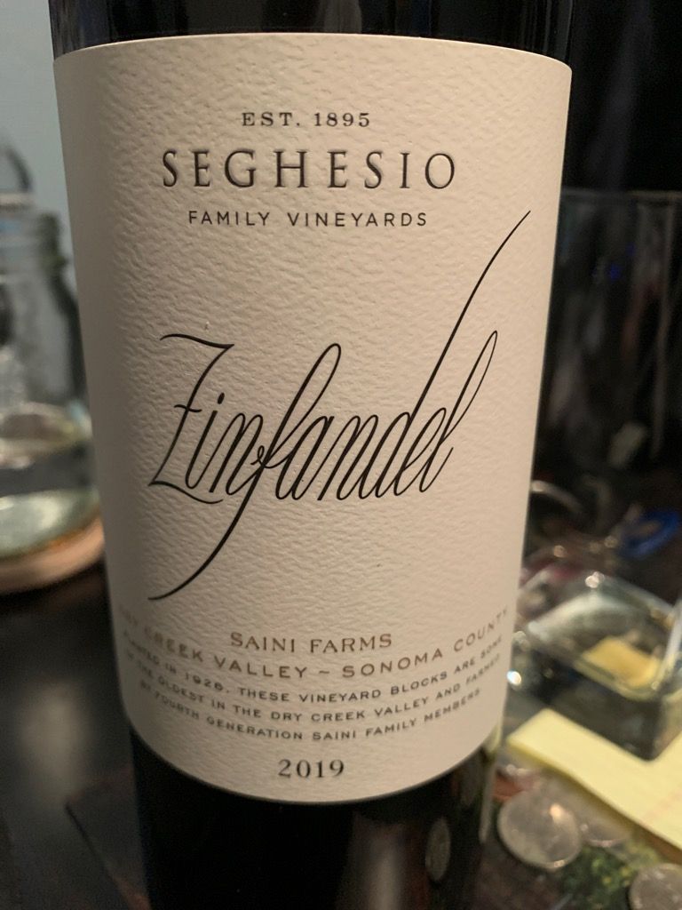 2019 Seghesio Family Vineyards Zinfandel Saini, USA, California, Sonoma ...