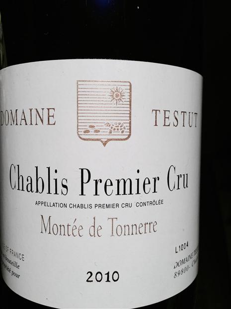 2011 Domaine Testut Chablis 1er Cru Montée de Tonnerre, France ...