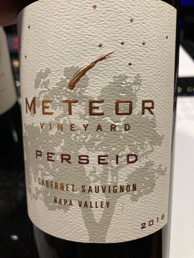 2016 Meteor Vineyard Cabernet Sauvignon Perseid, USA, California, Napa ...