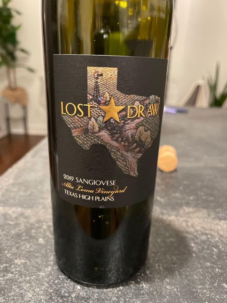 2019 Lost Draw Cellars Sangiovese, USA, Texas, Texas Hill Country ...