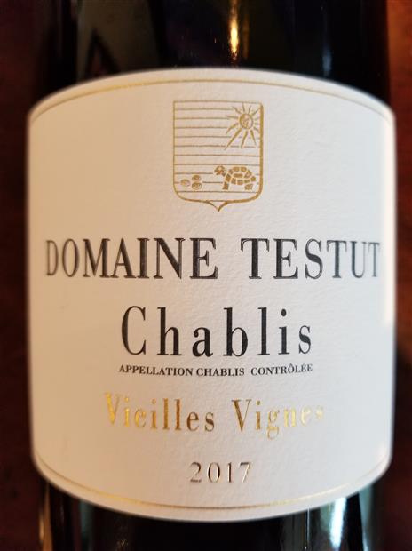 2017 Domaine Testut Chablis Vieilles Vignes, France, Burgundy, Chablis ...