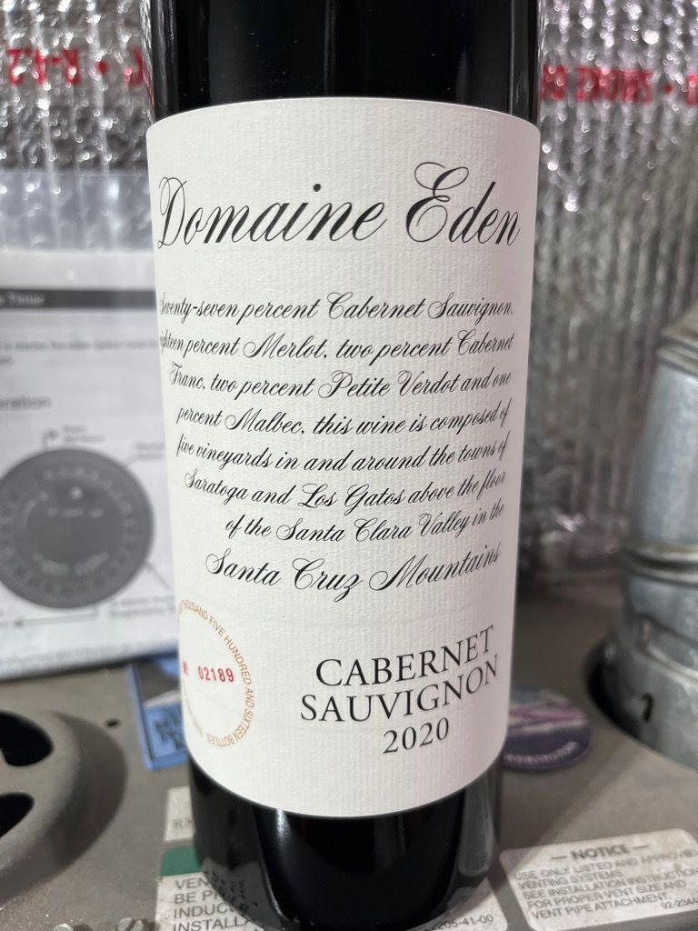 2020 Mount Eden Vineyards Cabernet Sauvignon Domaine Eden, USA ...