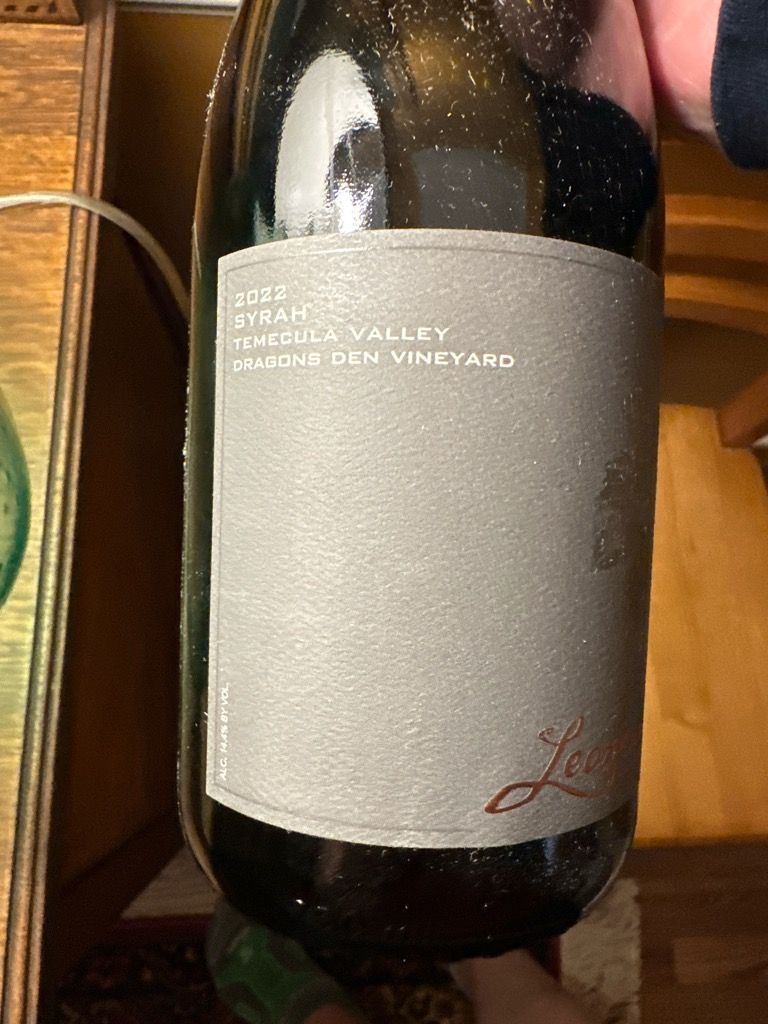 2022 Leoness Cellars Syrah Vineyard Selection Series Dragons Den ...