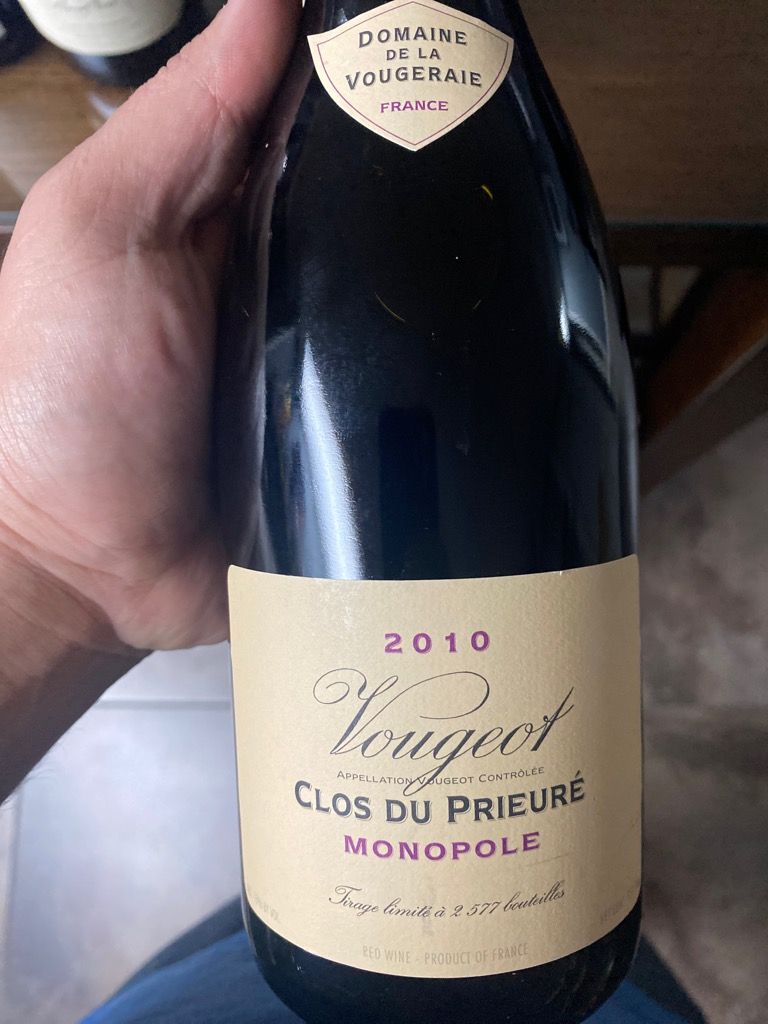 2010 Domaine de la Vougeraie Vougeot Clos du Prieuré Blanc, France ...
