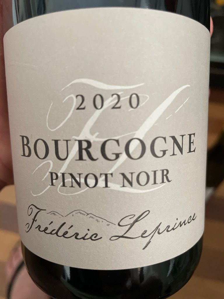 2019 Frederic Leprince Pinot Noir Bourgogne, France, Burgundy ...