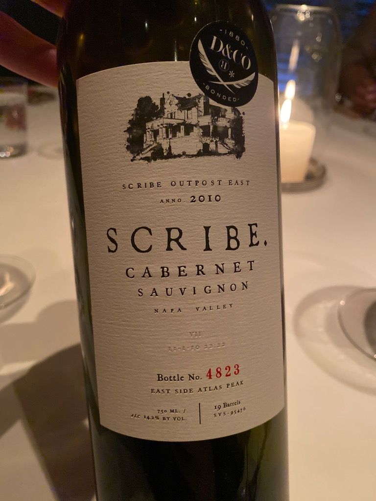 2010 Scribe Cabernet Sauvignon XI Scribe Atlas East, USA, California ...