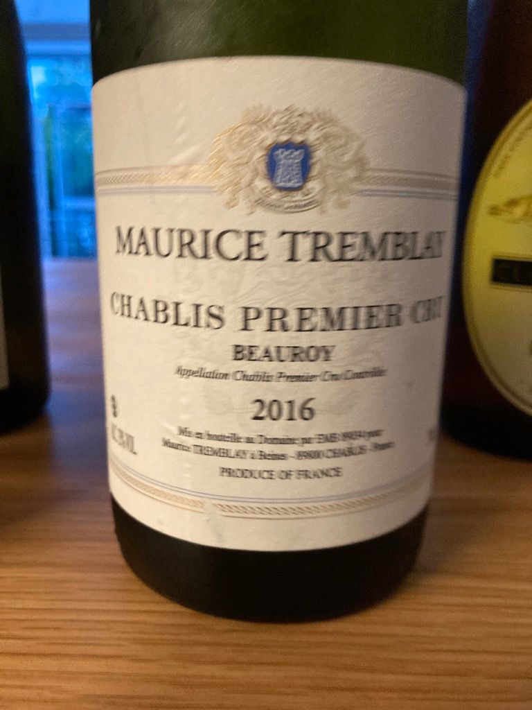 2016 Domaine Maurice Tremblay Chablis 1er Cru Beauroy, France, Burgundy ...