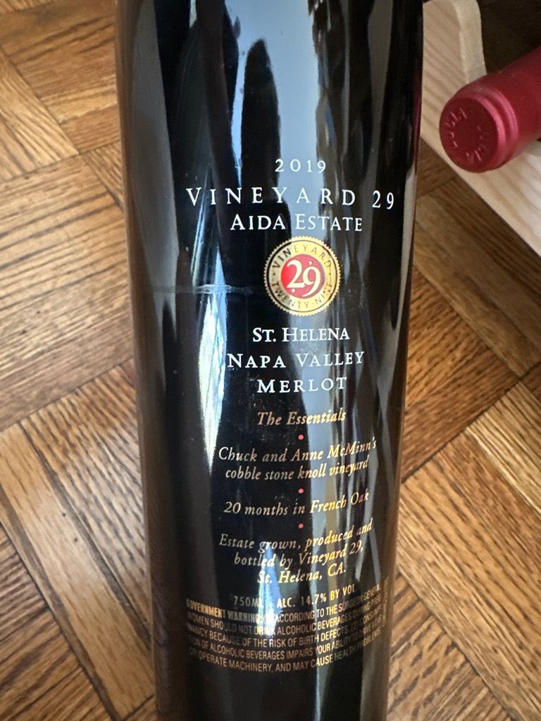 2016 Vineyard 29 Merlot, USA, California, Napa Valley - CellarTracker