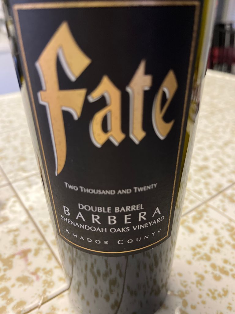 2020 Fate Wines Barbera Double Barrel Shenandoah Oaks Vineyard, USA, California, Sierra ...