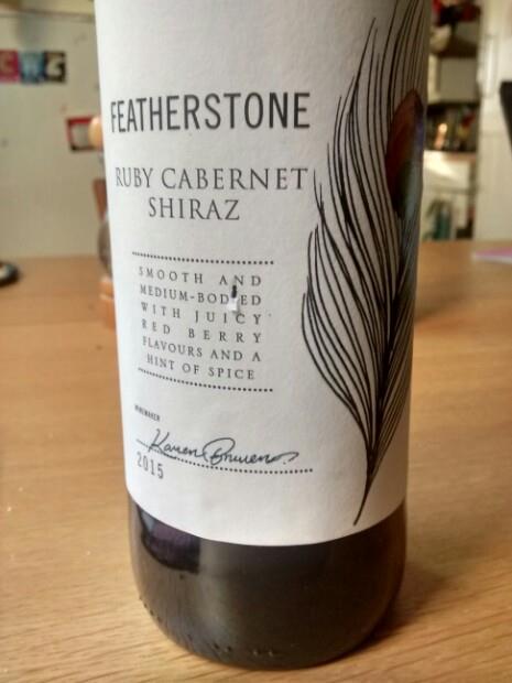 2015 Featherstone Ruby Cabernet Shiraz, South Africa, Western Cape ...