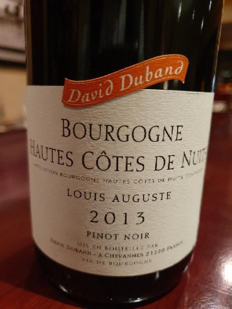 2012 David Duband Bourgogne Hautes-Côtes de Nuits Cuvée Louis Auguste ...