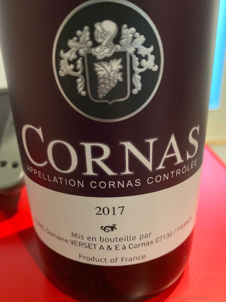 2017 Domaine Verset A & E Cornas, France, Rhône, Northern Rhône, Cornas ...