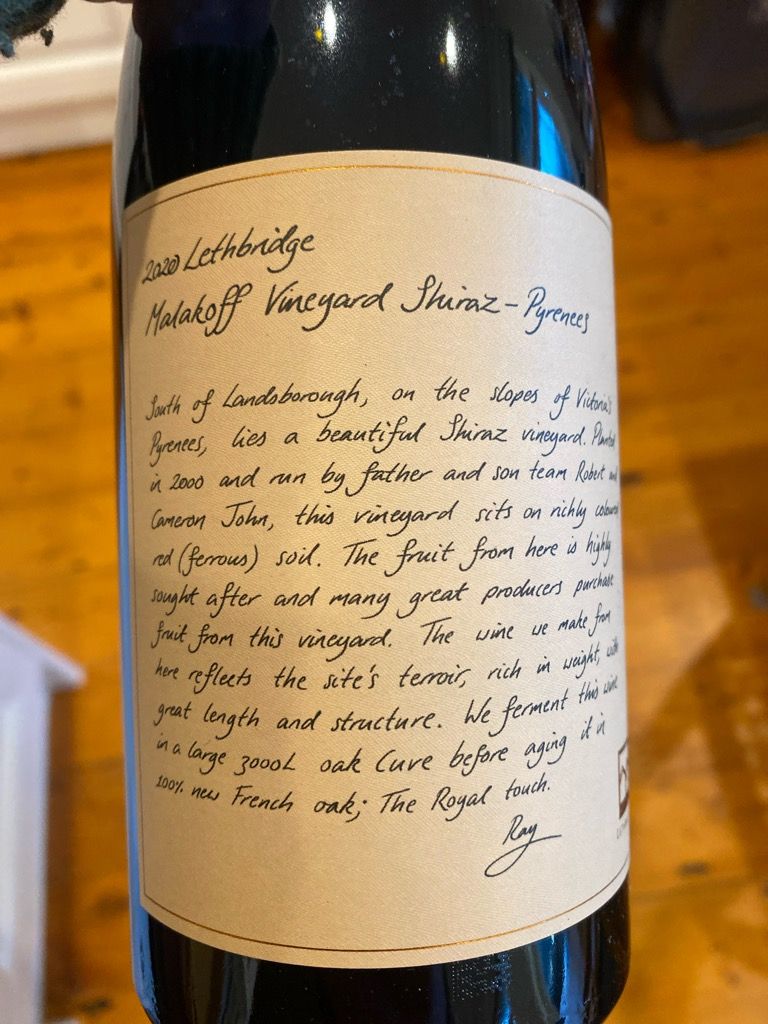 2020 Lethbridge Wines Shiraz Malakoff Vineyard, Australia, Victoria ...