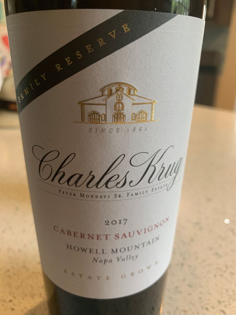2016 Charles Krug Winery (Peter Mondavi Family) Cabernet Sauvignon ...