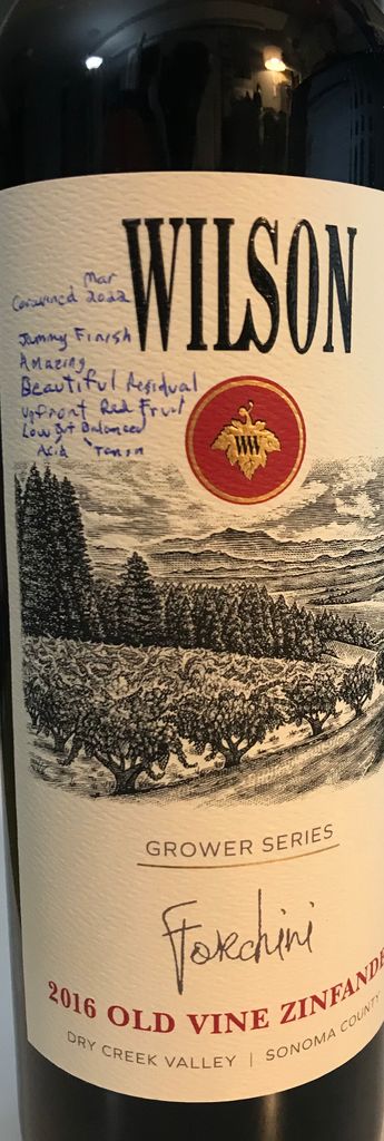2016 Wilson Winery Old Vine Zinfandel Forchini, USA, California, Sonoma ...