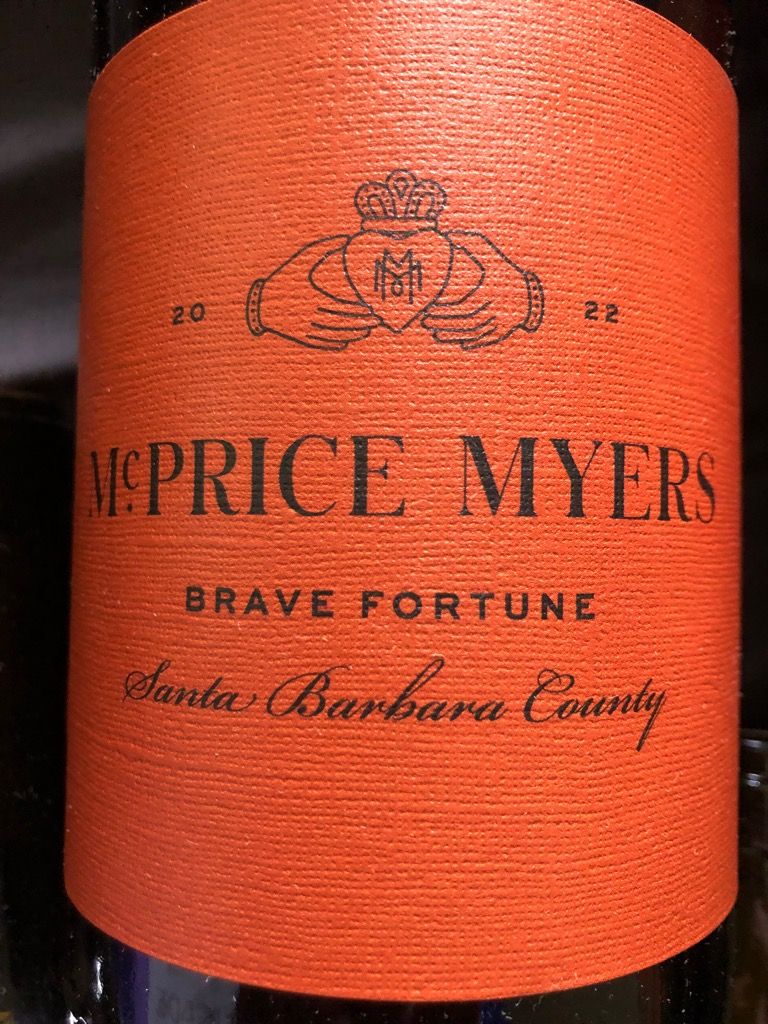 2022 McPrice Myers Syrah Brave Fortune, USA, California, Central Coast ...