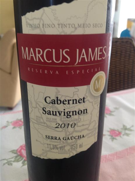 2010 Marcus James Cabernet Sauvignon Special Reserve Aurora, Brazil ...