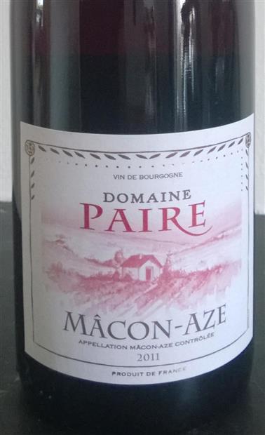 2011 Domaine Paire Mâcon-Azé, France, Burgundy, Mâconnais, Mâcon-Azé ...