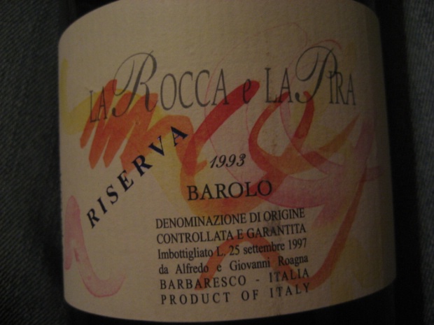 1993 Roagna Barolo Riserva La Rocca e La Pira, Italy, Piedmont, Langhe ...