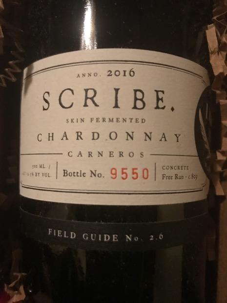 2016 Scribe Chardonnay Skin Fermented, USA, California, Napa / Sonoma ...