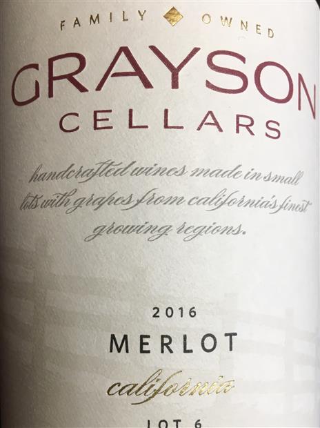 2021 Grayson Cellars Merlot Lot 6, USA, California, Napa Valley ...