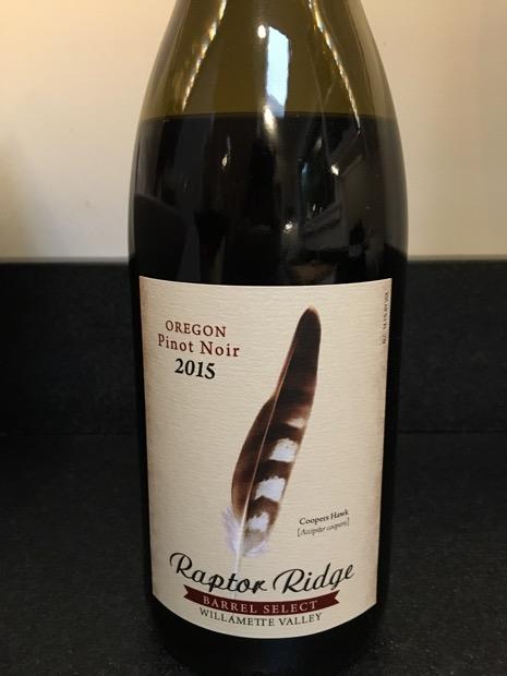 2015 Raptor Ridge Pinot Noir Barrel Select, USA, Oregon, Willamette ...