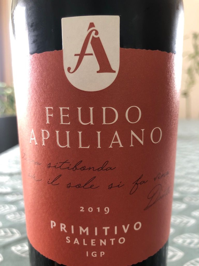 2019 Feudo Apuliano Primitivo di Manduria Salento, Italy, Puglia ...