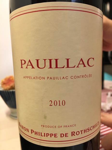 2010 Baron Philippe de Rothschild Pauillac, France, Bordeaux, Médoc ...