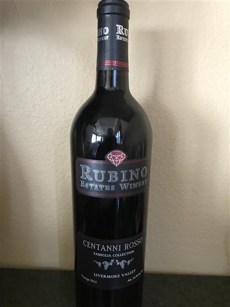 2015 Rubino Estates Winery Famiglia Collection Centanni Rosso, USA ...