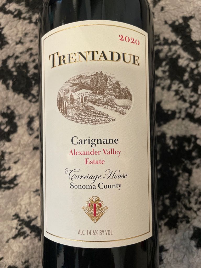 2020 Trentadue Winery Carignane Carriage House, USA, California, Sonoma ...