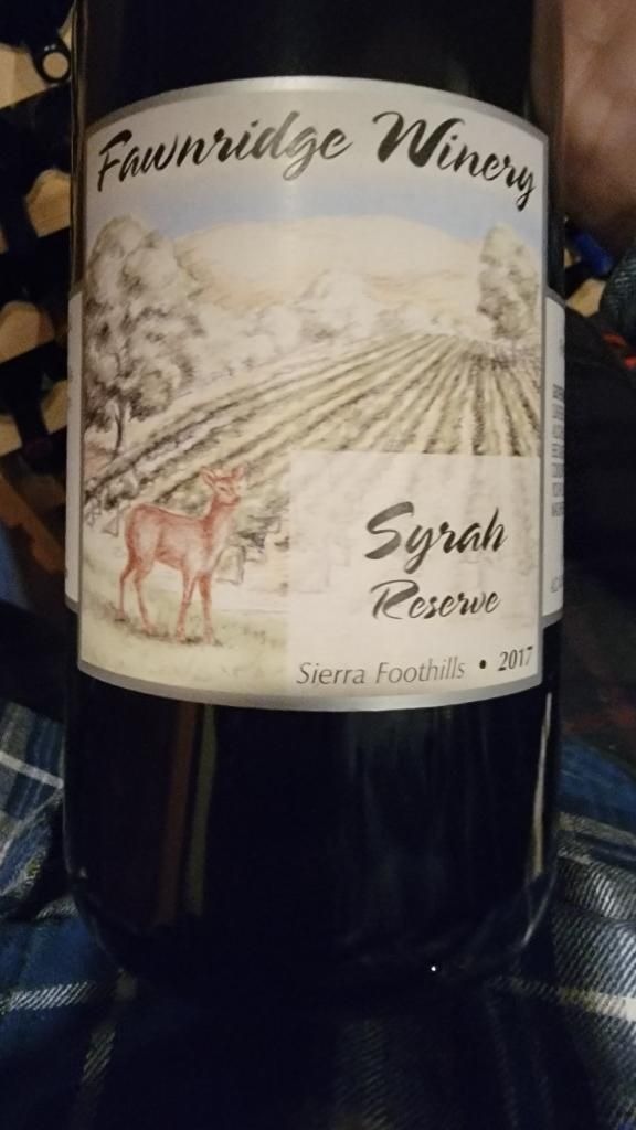 2017 Fawnridge Winery Syrah, USA, California, Sierra Foothills ...