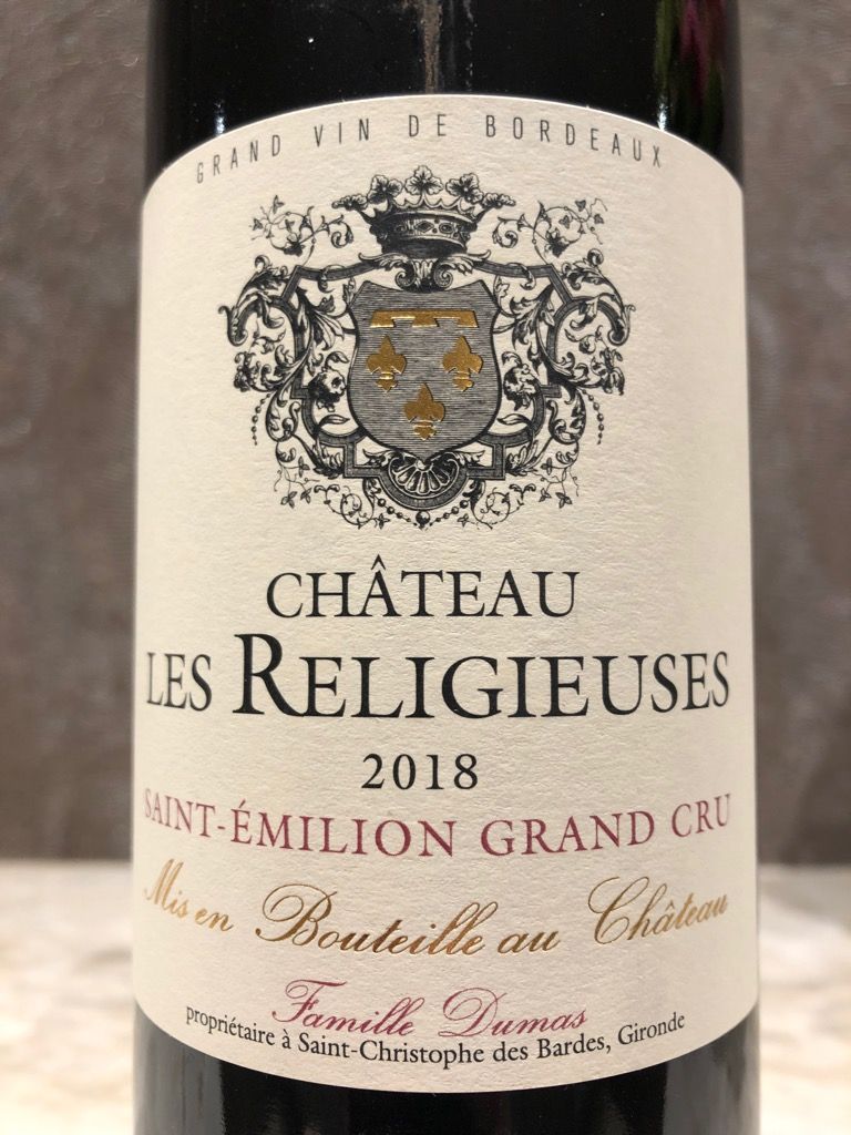 2021 Château Les Religieuses, France, Bordeaux, Libournais, St. Émilion Grand Cru - CellarTracker