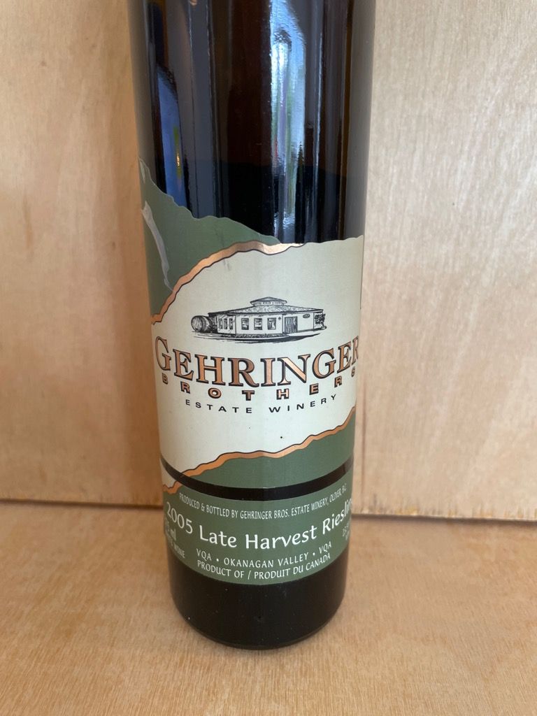 2005 Gehringer Brothers Estate Winery Late Harvest Riesling, Canada ...