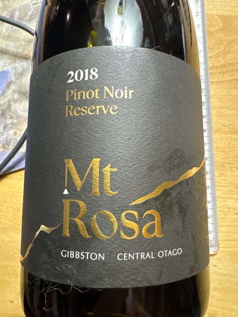 2018 Mt Rosa Pinot Noir Reserve, New Zealand, South Island, Otago ...