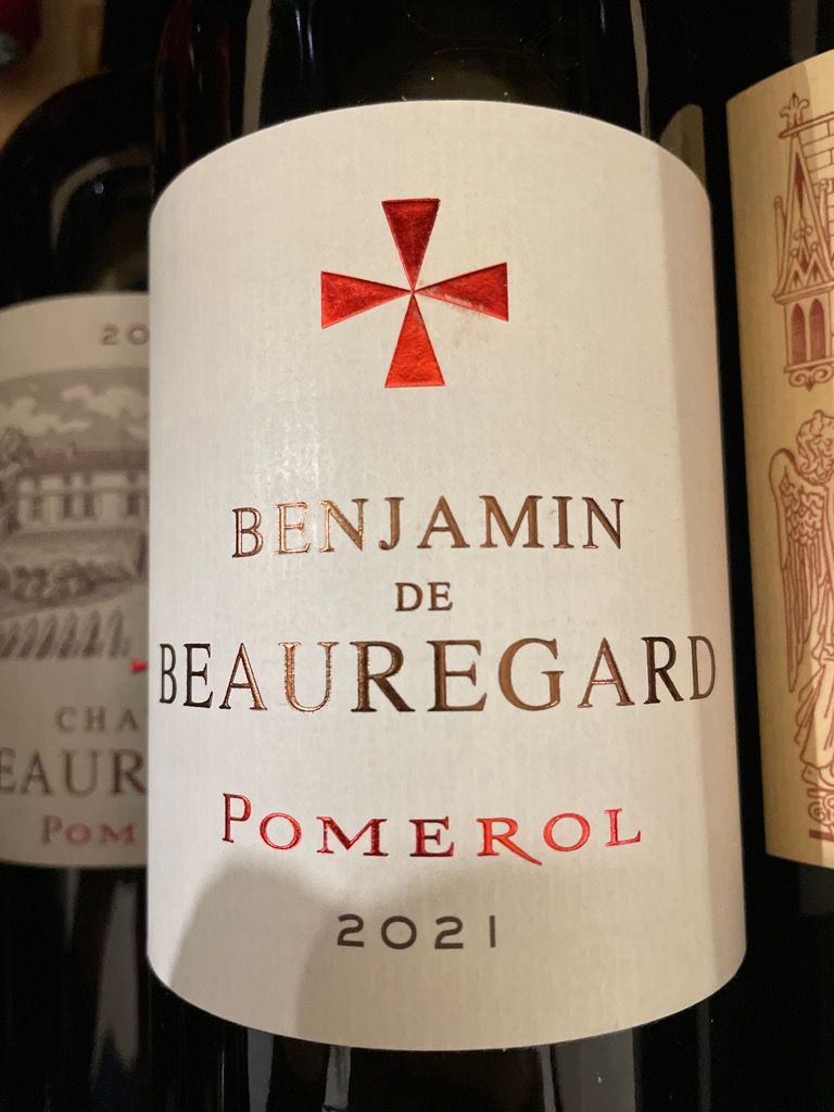 2021 Le Benjamin de Beauregard, France, Bordeaux, Libournais, Pomerol ...