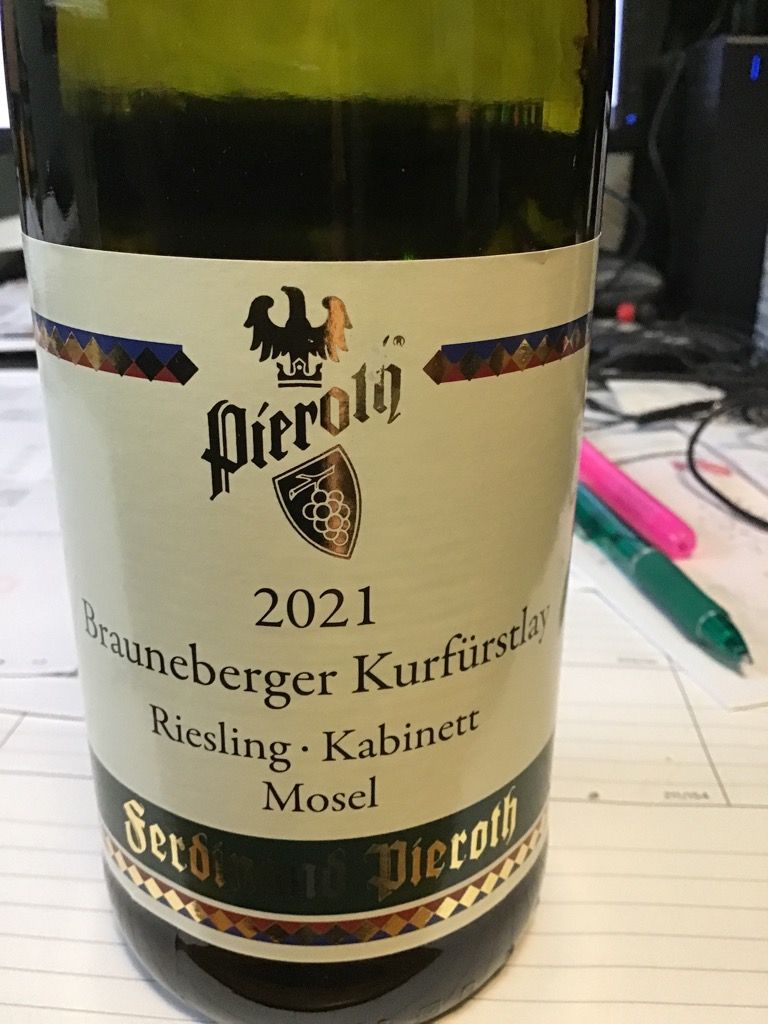 2021 Ferdinand Pieroth Brauneberger Kurfürstlay Riesling Kabinett ...