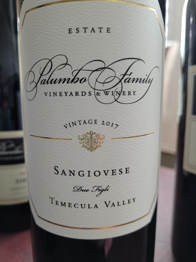2017 Palumbo Family Sangiovese Due Figli, USA, California, South Coast ...