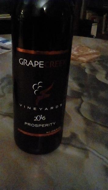 2016 Grape Creek Vineyards Prosperity Grape Creek Vineyards, USA, Texas ...