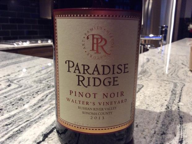 2012 Paradise Ridge Pinot Noir Walter's Estate Russian River Valley ...