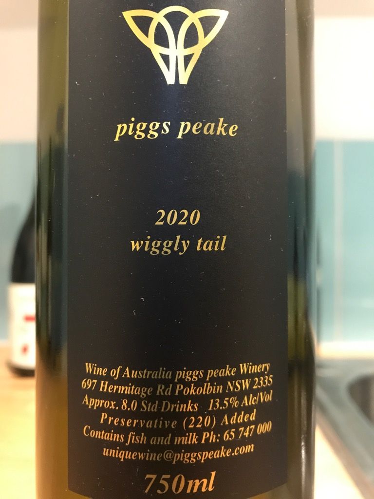 2020 Piggs Peake Marsanne Wiggly Tail, Australia, New South Wales ...