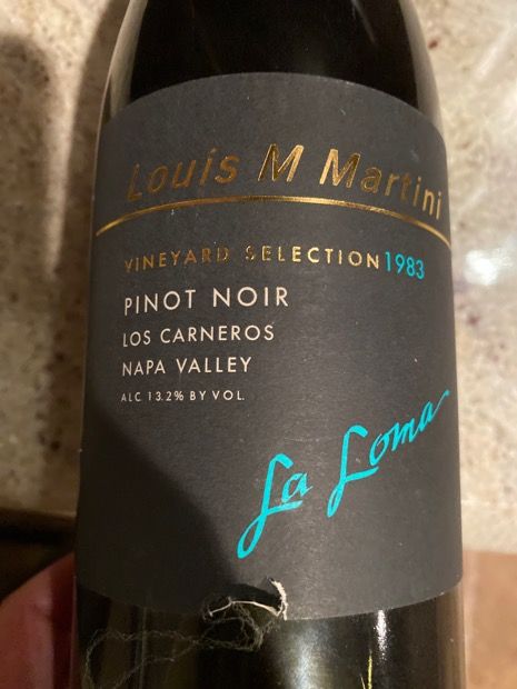 1982 Louis M. Martini Pinot Noir, USA, California, Napa Valley ...