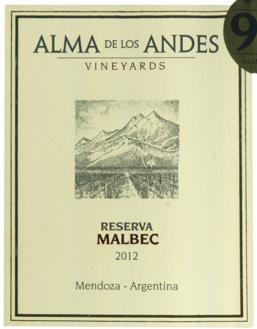 2012 Alma De Los Andes Malbec Reserva, Argentina, Mendoza - CellarTracker