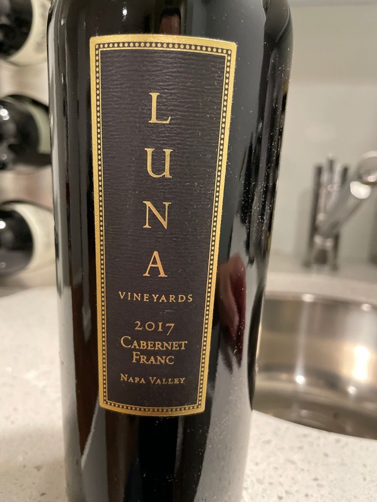2017 Luna Vineyards Cabernet Franc, USA, California, Napa Valley ...