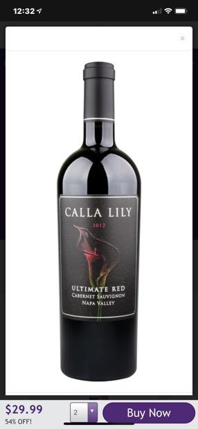 2011 Calla Lily Estate Cabernet Sauvignon Ultimate Red, USA, California ...