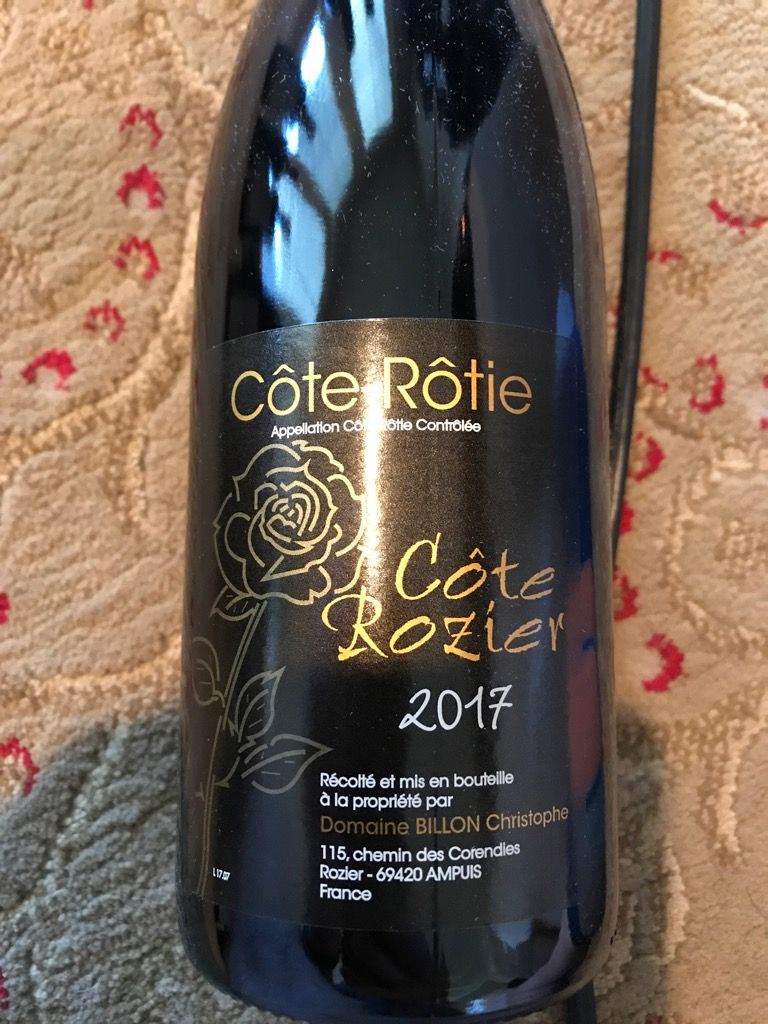 2017 Christophe Billon Côte-Rôtie Côte Rozier, France, Rhône, Northern ...