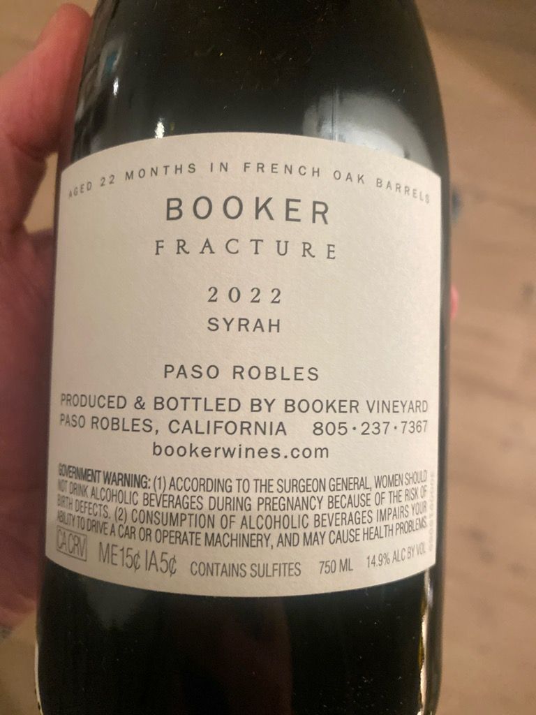2022 Booker Vineyard Vertigo Extended, USA, California, Central Coast ...