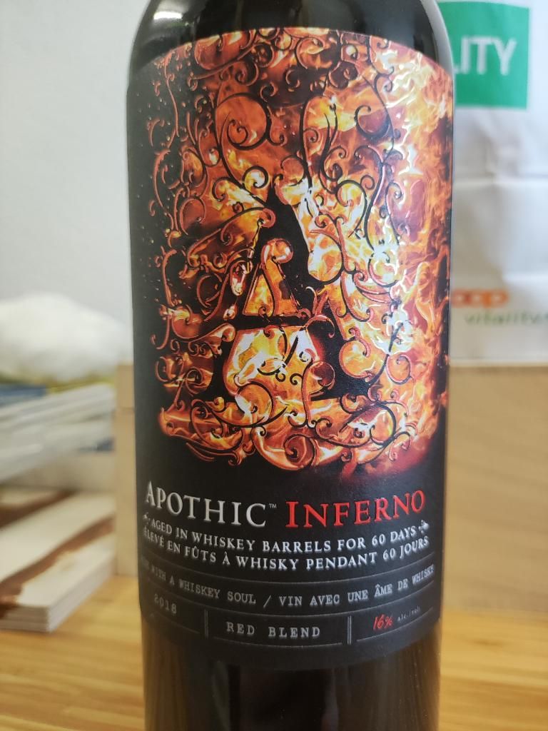 NV Apothic Inferno, USA, California - CellarTracker