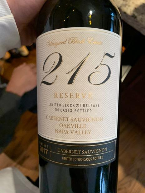 2017 Vineyard Block Estate Cabernet Sauvignon Block 215 Reserve, USA ...